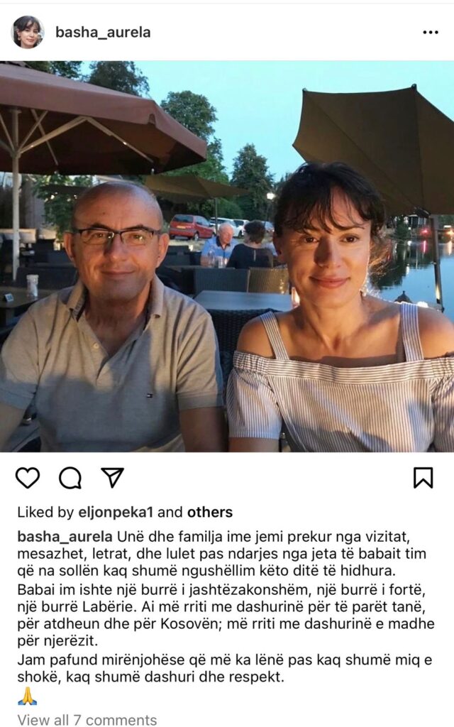 Aurela Basha ndan foton me të atin, mesazhi prekës pak ditë pasi ai u ...